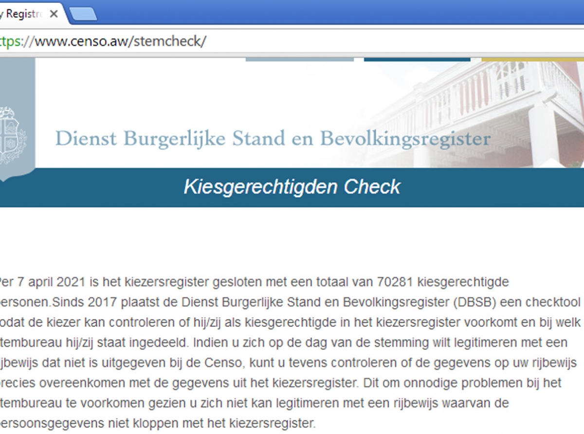 Corda pone ‘19’ of ‘20’ prome cu bo cedula number ora di check lista ...